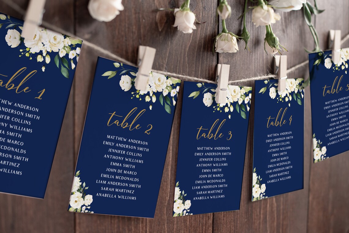 Seating Cards Template Seating Chart Cards Seating Plan - Etsy