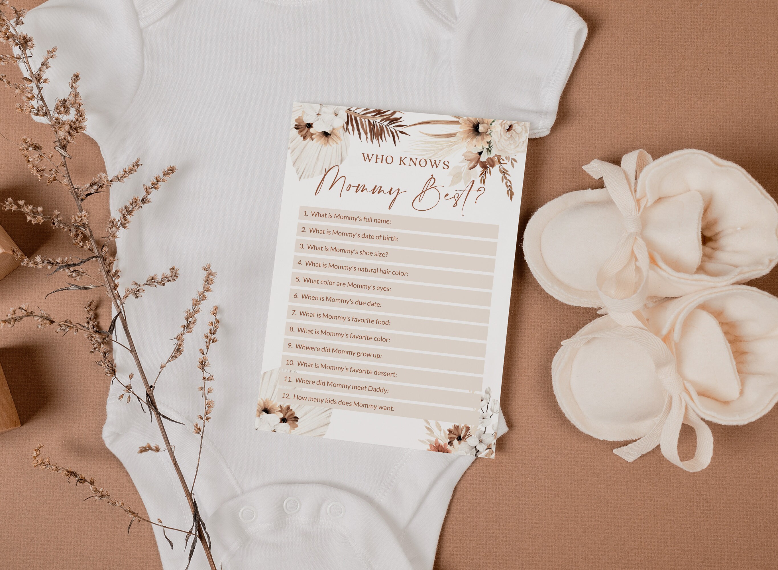 Who Knows Mommy Best Baby Shower Game Template Editable Baby - Etsy