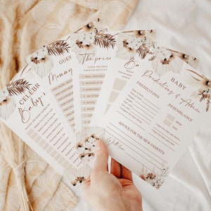 Boho Baby Shower Games, Baby Shower Games Bundle, Neutral Baby Shower ...