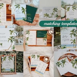 Tropical Table Number, Wedding Table Numbers, Table Numbers Template ...