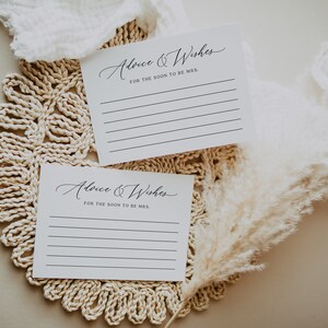 Advice Cards Template, Advice Card Printable, Bridal Shower Advice ...