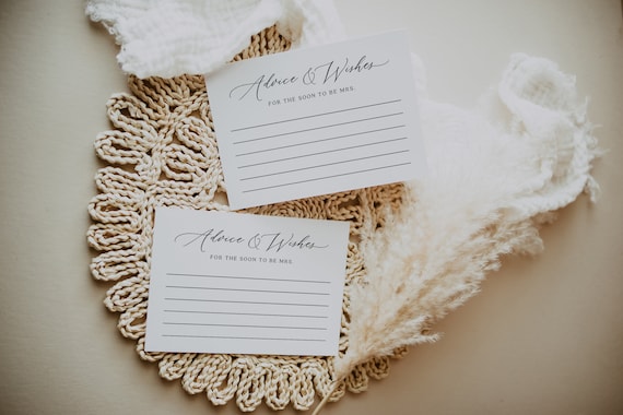 Advice Cards Template Advice Card Printable Bridal Shower - Etsy