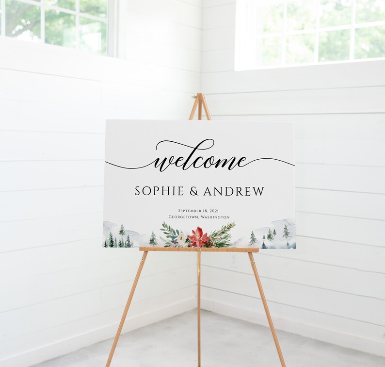 Wedding Welcome Sign Winter Welcome Sign Winter Wedding Sign | Etsy