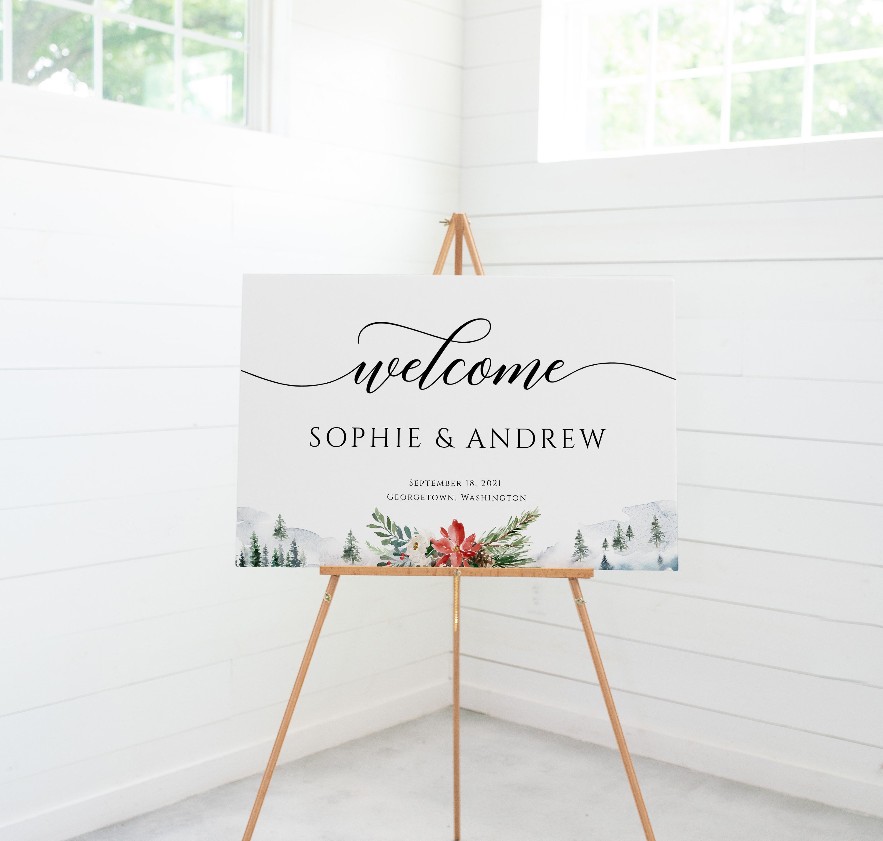 Wedding Welcome Sign Winter Welcome Sign Winter Wedding Sign | Etsy