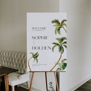 Wedding Welcome Sign, Welcome Sign Template, Tropical Welcome Sign With ...