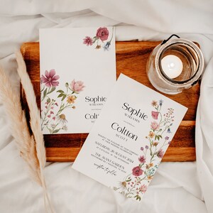 Wildflower Wedding Invitation, Spring Summer Floral Wedding Invitation ...