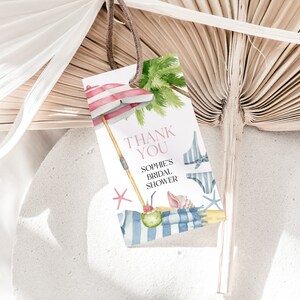 Tropical Favors Tag, Tropical Gift Tag Template, Beach Tropical Thank ...