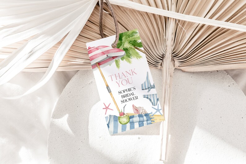 Tropical Favors Tag Tropical Gift Tag Template Beach - Etsy