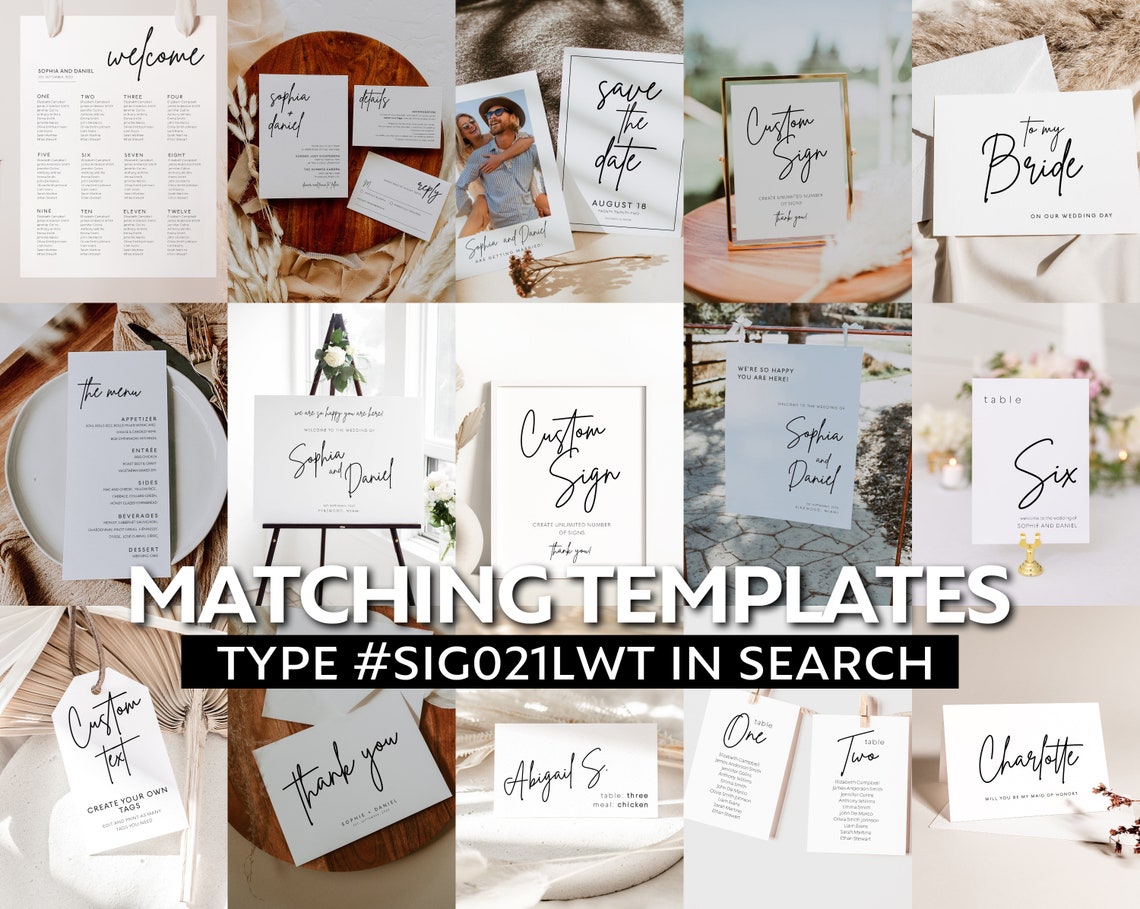 Custom Wedding Sign Custom Sign Template DIY Unlimited Table | Etsy