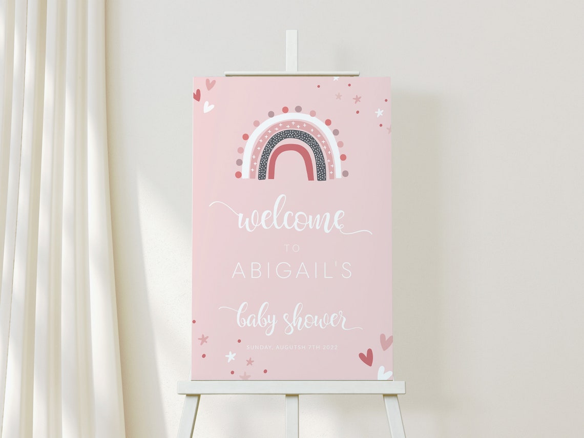 Baby shower welcome sign Rainbow welcom sign Baby shower | Etsy