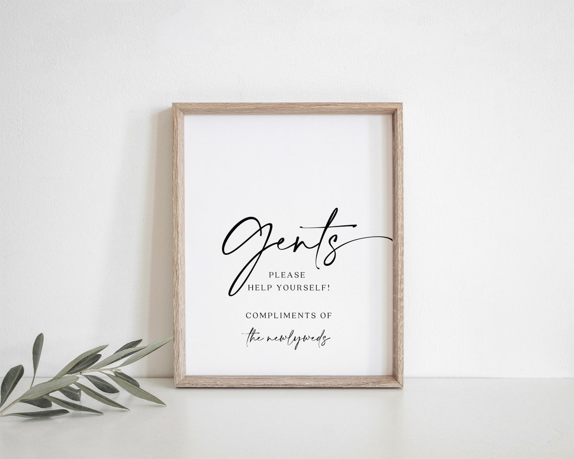 Gents Wedding Sign Bathroom Basket Sign for Gentlemen's - Etsy