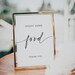 Food Sign Printable, Food Sign Template, Modern and Elegant Wedding ...