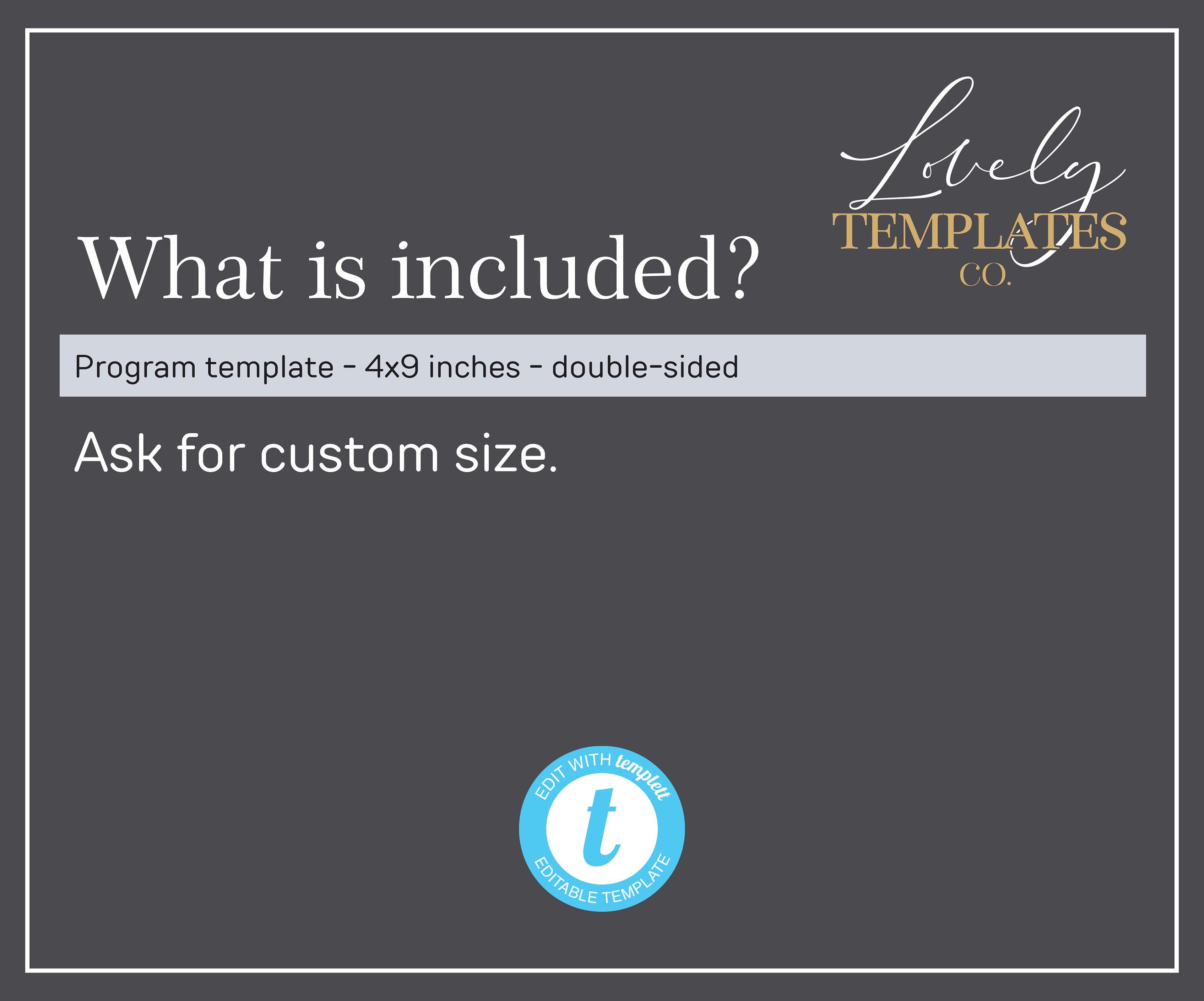 Wedding program template Formal and minimalist wedding | Etsy