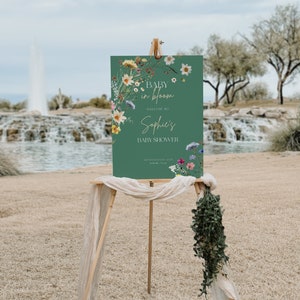 Baby in Bloom Sign Baby Shower Welcome Sign Boho Floral - Etsy