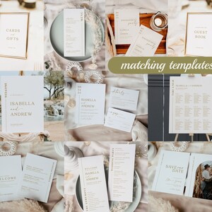 Gold Wedding Program Template, Booklet Program Wedding, Modern and Elegant Wedding Stationery in ...