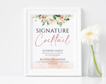 Blue Wedding Signature Sign Willow Floral Garden Frame With - Etsy