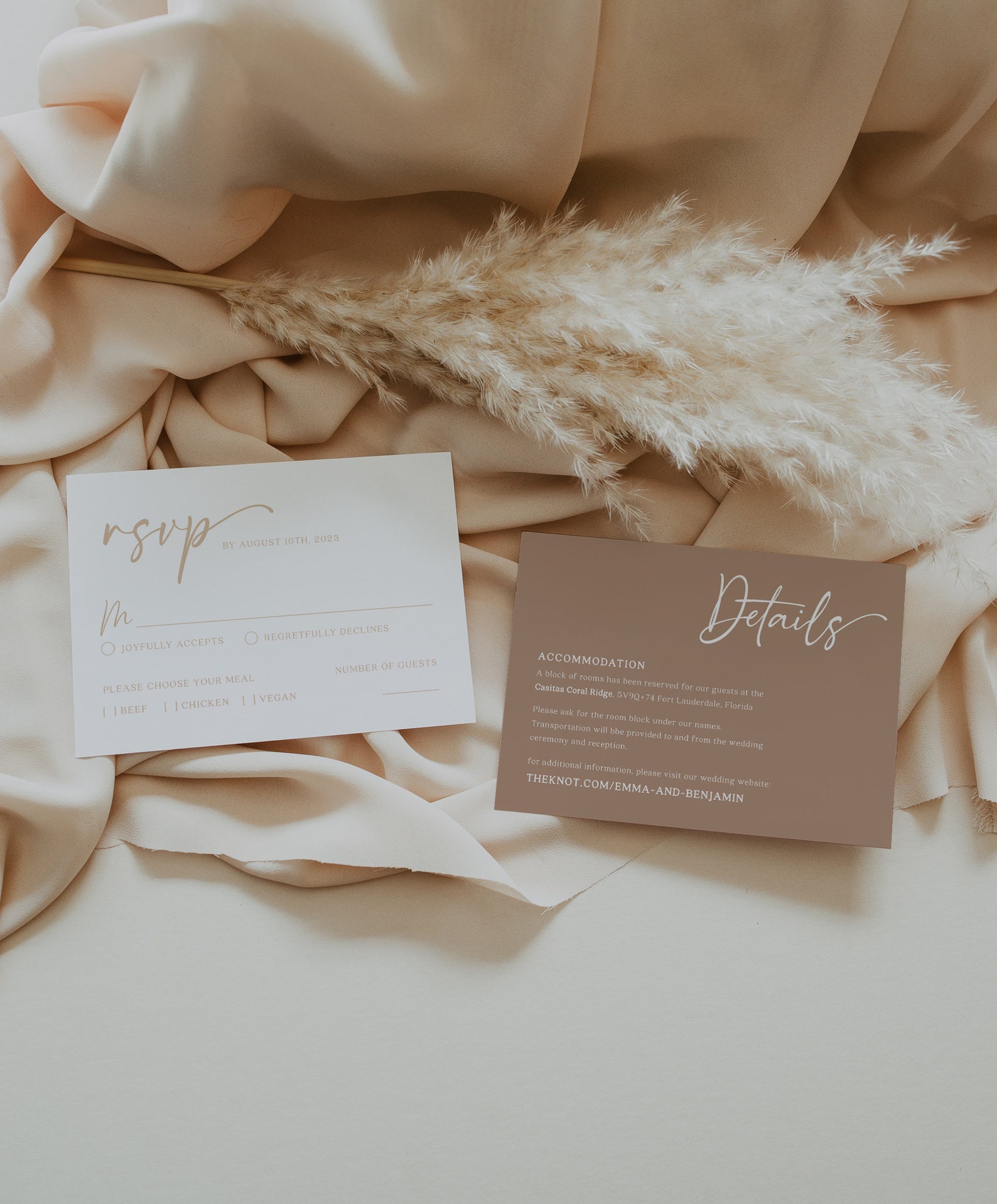 Modern Beige Wedding Invitation Suite Wedding Invitation - Etsy