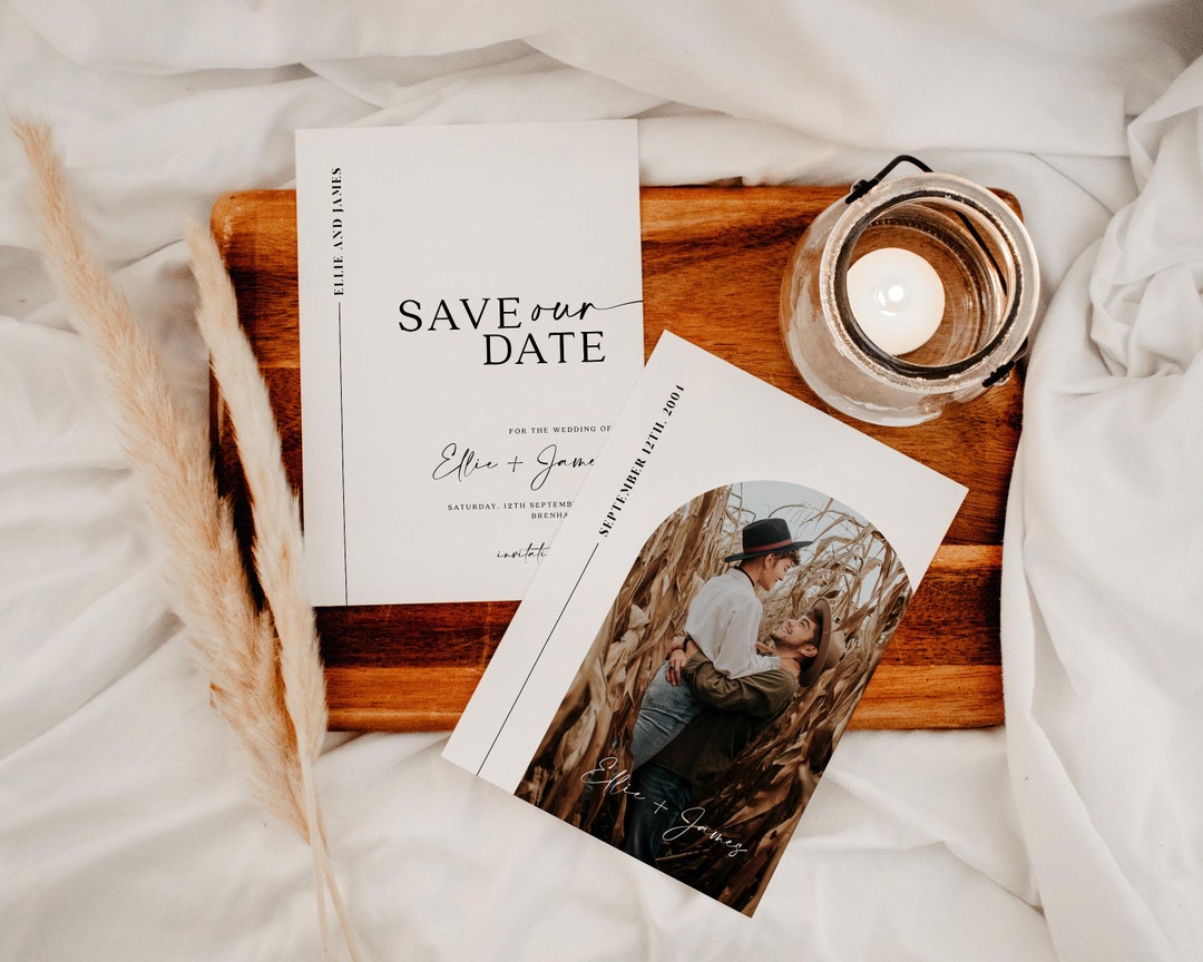 Save the Date Template, Elegant Save the Date Template, Boho Save the ...