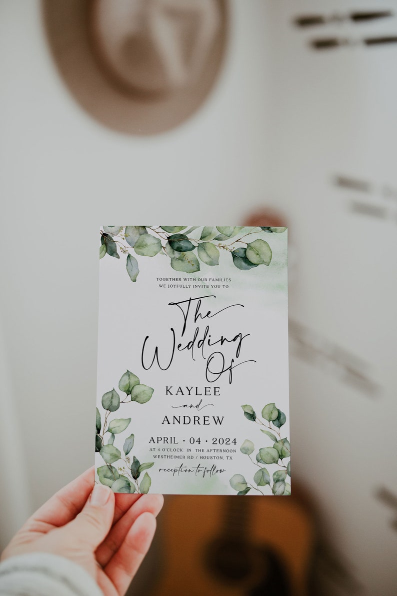 Greenery Wedding Invitation Suite Wedding Invitation - Etsy