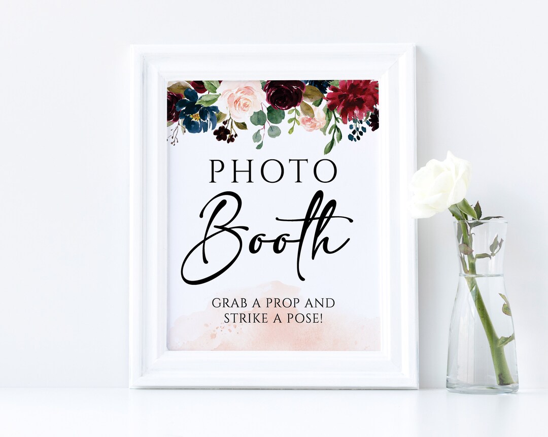 Photo Booth Sign, Grab a Prop and Strike a Pose Photo Booth Sign ...