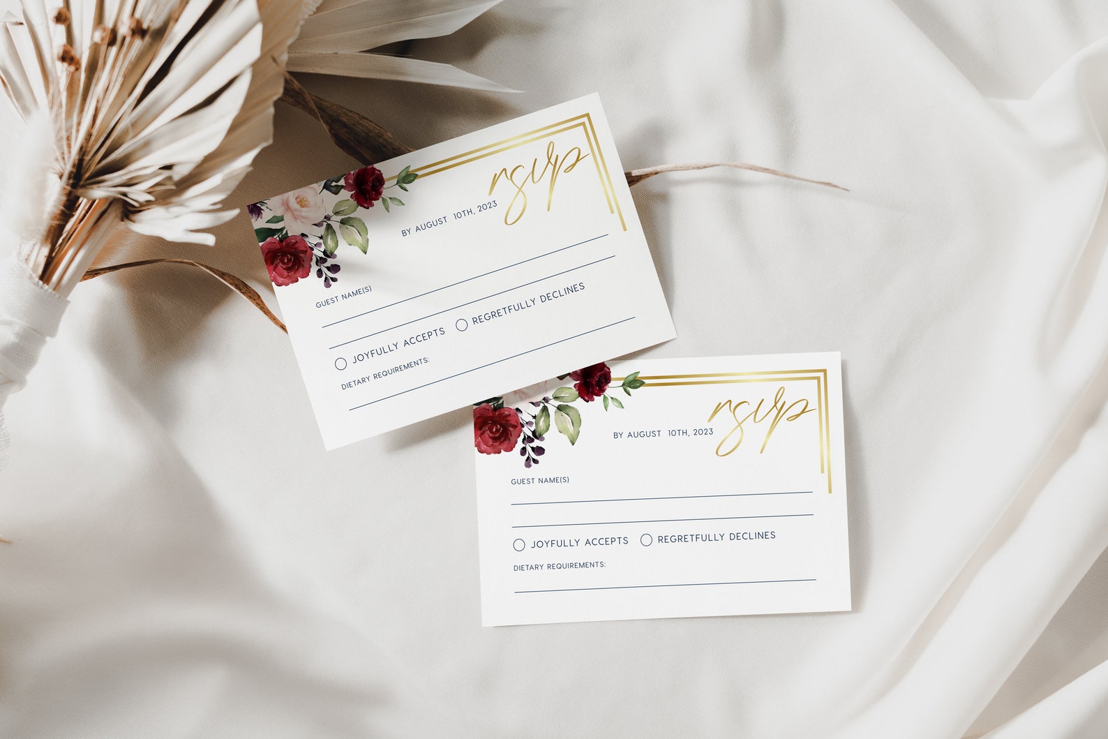 RSVP Card Template Reply Card Template Wedding Reply Cards - Etsy