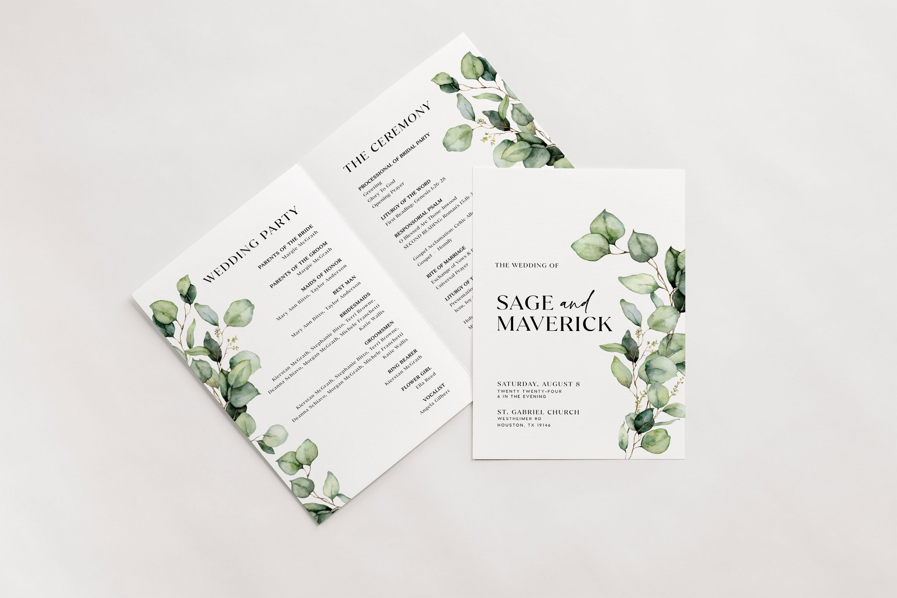 Program Booklet Template Wedding Program With Floral - Etsy