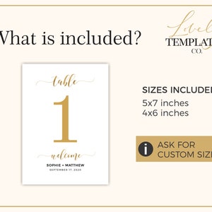 Gold Table Numbers, Wedding Table Numbers Printable, Table Numbers ...