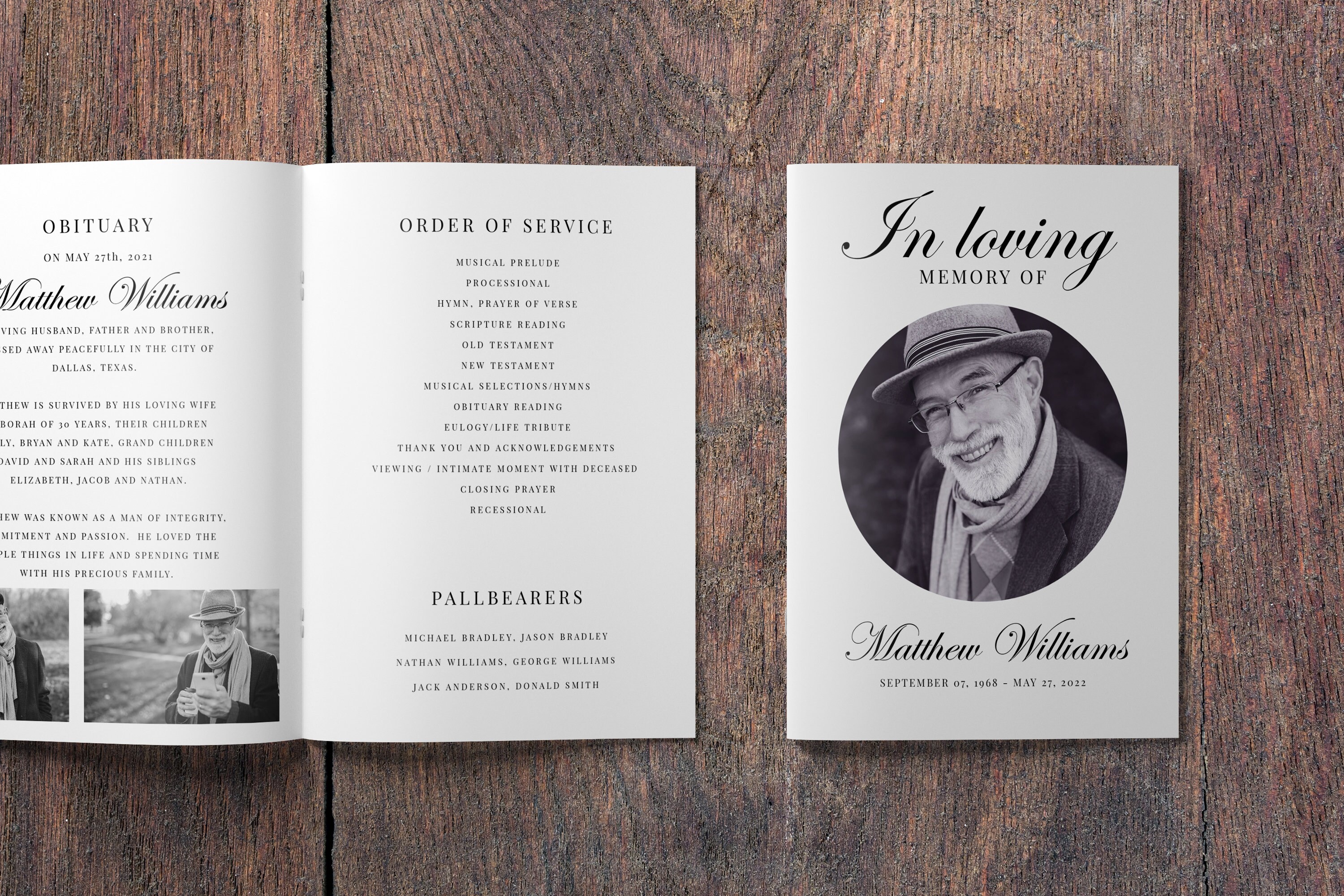 Funeral Program Template Elegant Formal Program Template - Etsy