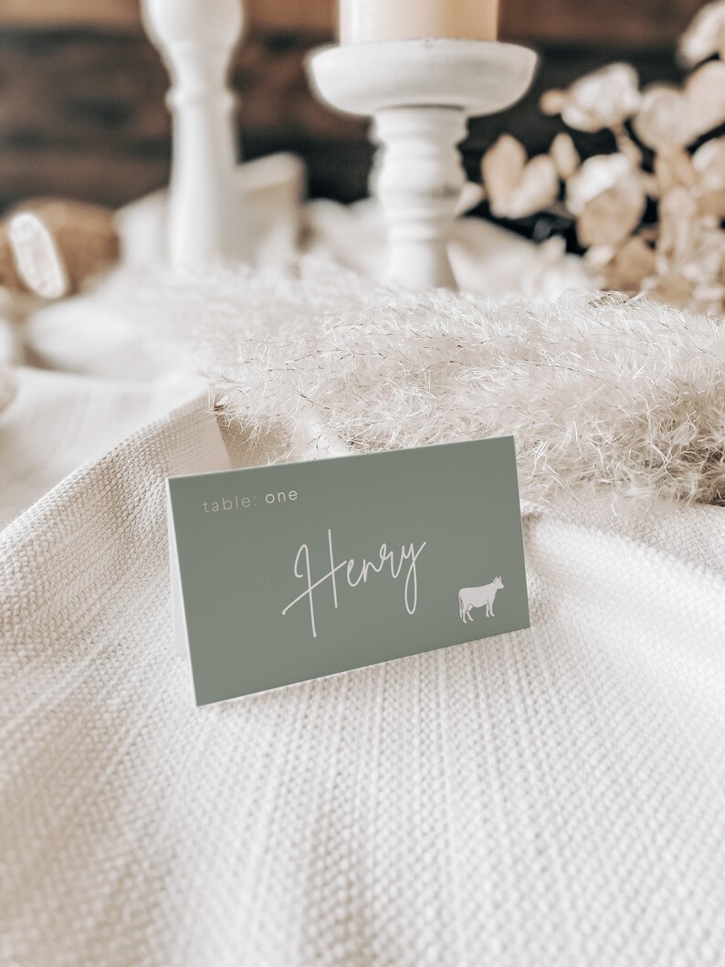 Name Cards Template Wedding Place Cards Sage Green Place | Etsy Australia
