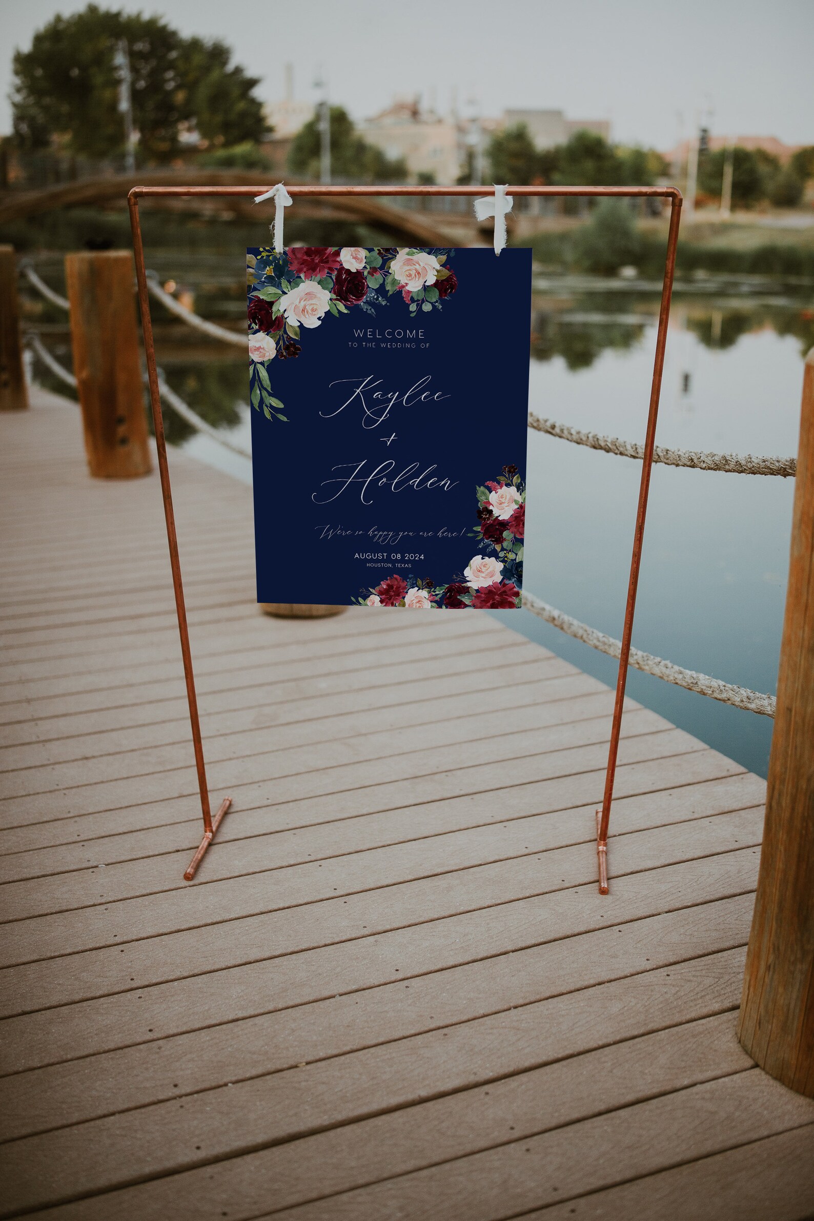 Wedding Welcome Sign Navy Welcome Sign Template Bohemian - Etsy
