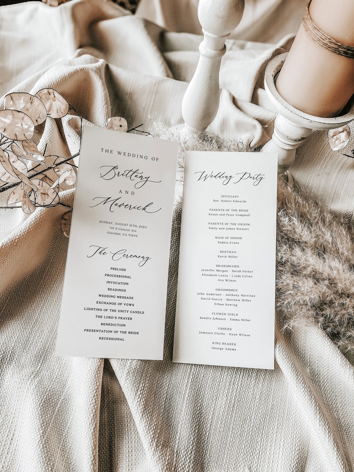 Wedding Program Template Aesthetic Wedding Program - Etsy
