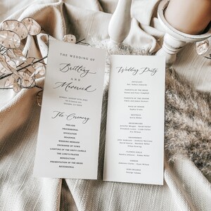 Wedding Program Template, Aesthetic Wedding Program, Minimalist Wedding ...