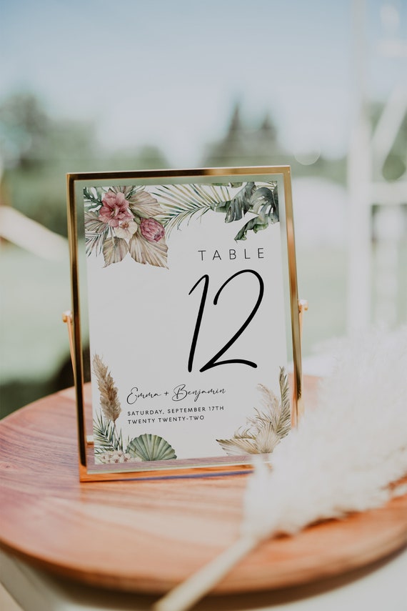 Tropical Table Numbers Wedding Table Numbers Table Numbers - Etsy