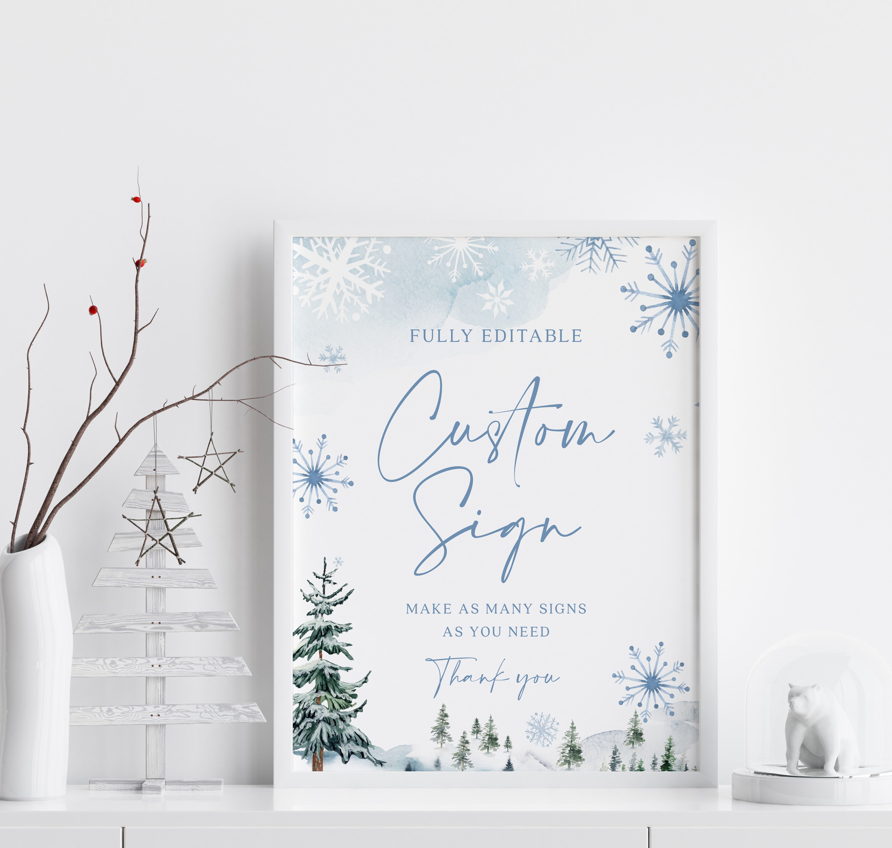 Custom Winter Sign Template Fully Customizable Winter - Etsy