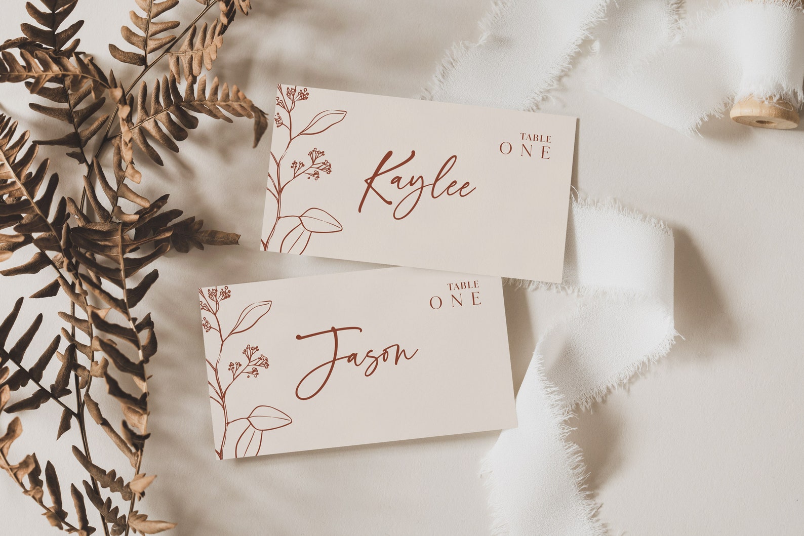 Place Card Template Name Tags Template Floral Place Cards | Etsy