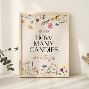 How Many Candies Are in the Jar Sign, How Many Candies Sign, Baby ...