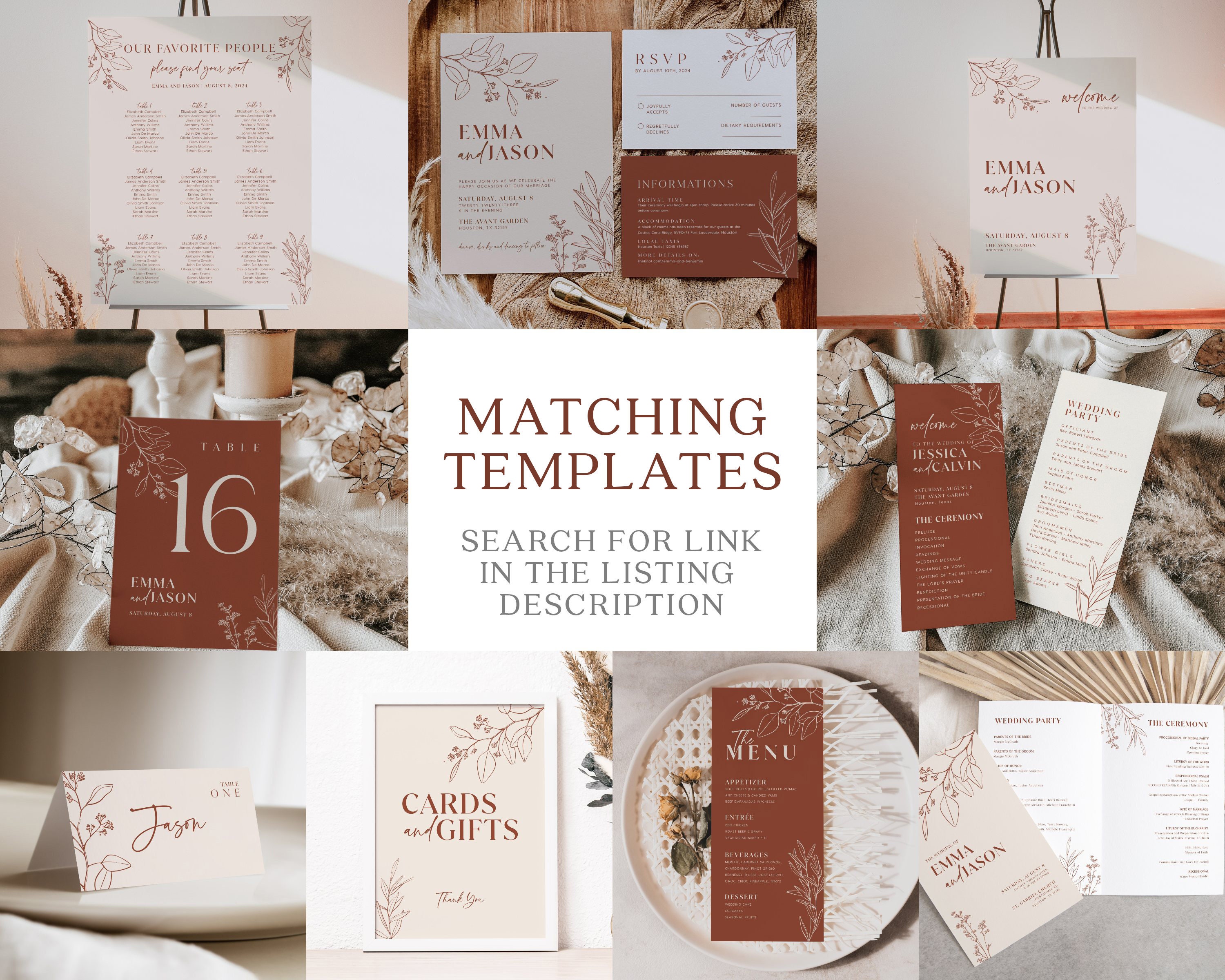 Wedding Program Template Booklet Wedding Program Floral - Etsy