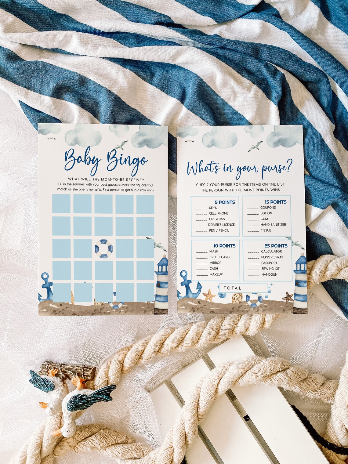Nautical Baby Shower Games Baby Shower Games Bundle Baby - Etsy