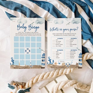 Nautical Baby Shower Games, Baby Shower Games Bundle, Baby Shower Games ...
