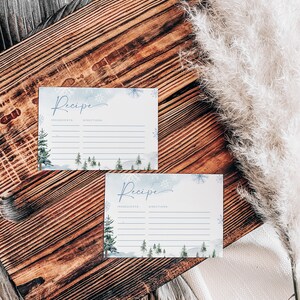 Recipe Card Template Winter Recipe Card Winter Wonderland - Etsy