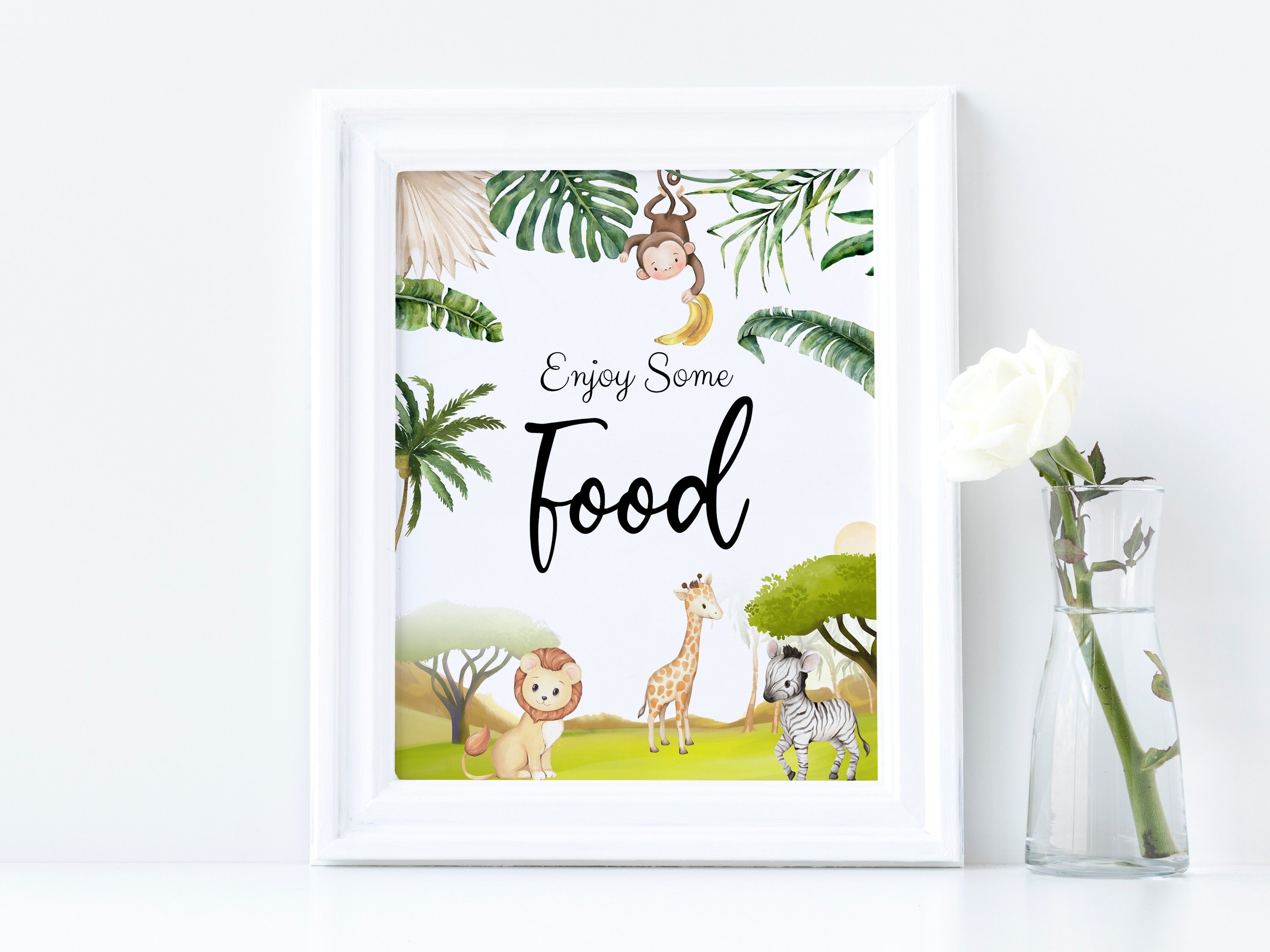 Safari Food Sign Template Wild One Baby Shower Safari Baby - Etsy