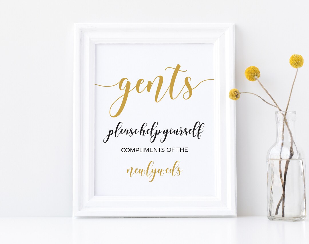 Gentlemen Sign, Wedding Bathroom Sign, Gents Sign, Gents Bathroom Sign ...