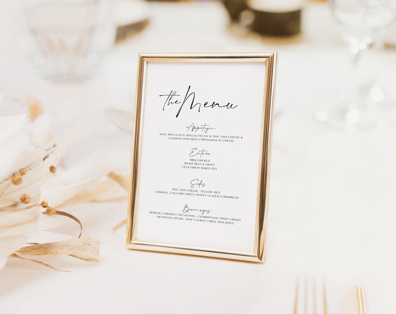 Menu Wedding Sign Menu Template Instant Editable Menu - Etsy