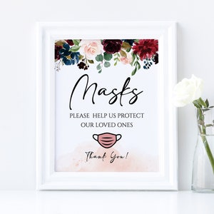 Mask Wedding Sign Social Distance Wedding Wear a Mask Sign - Etsy