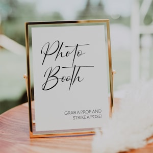 Photo Booth Sign, Editable Photo Booth Sign, Minimalist Wedding Sign ...