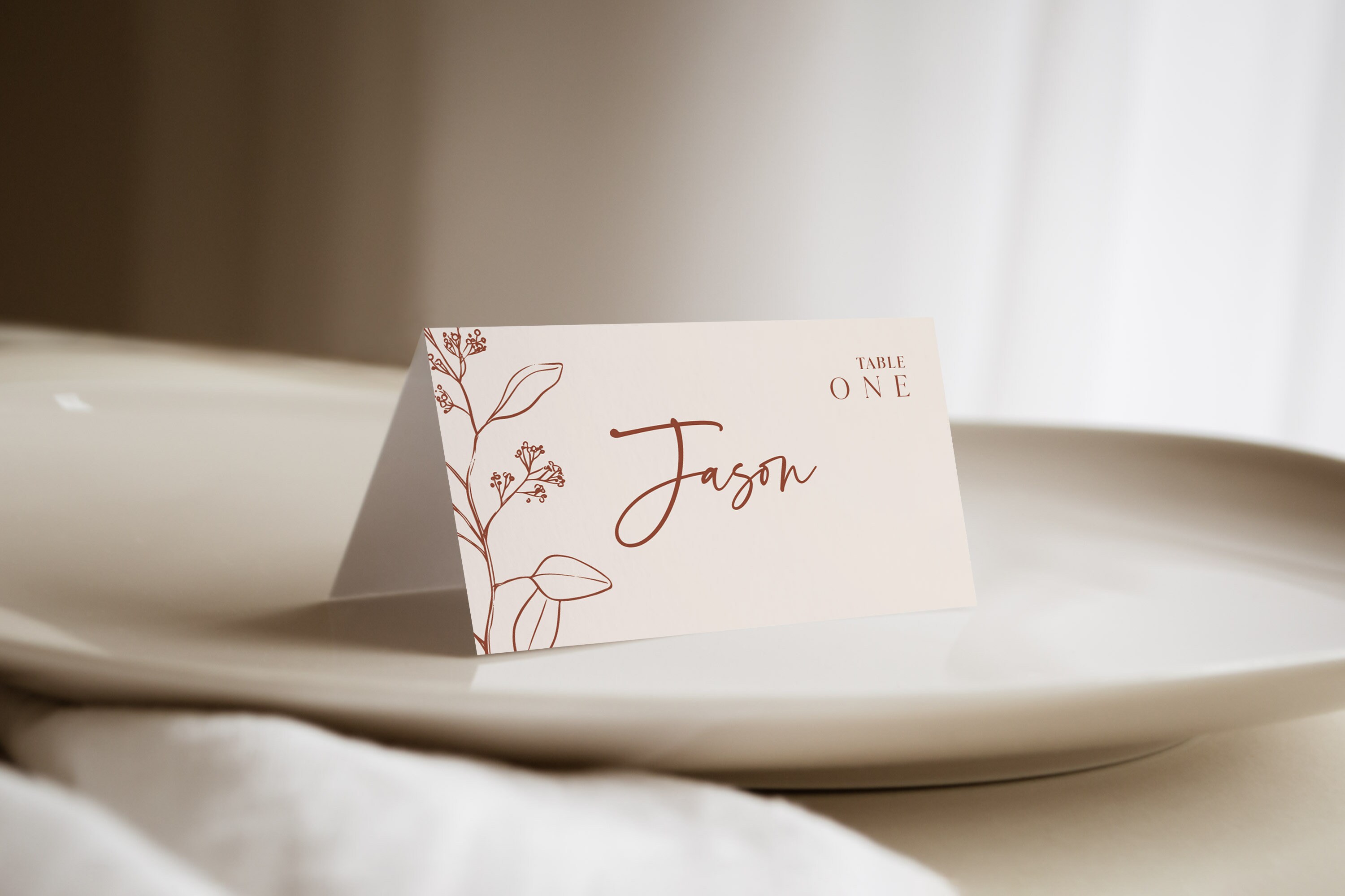 Place Card Template Name Tags Template Floral Place Cards | Etsy