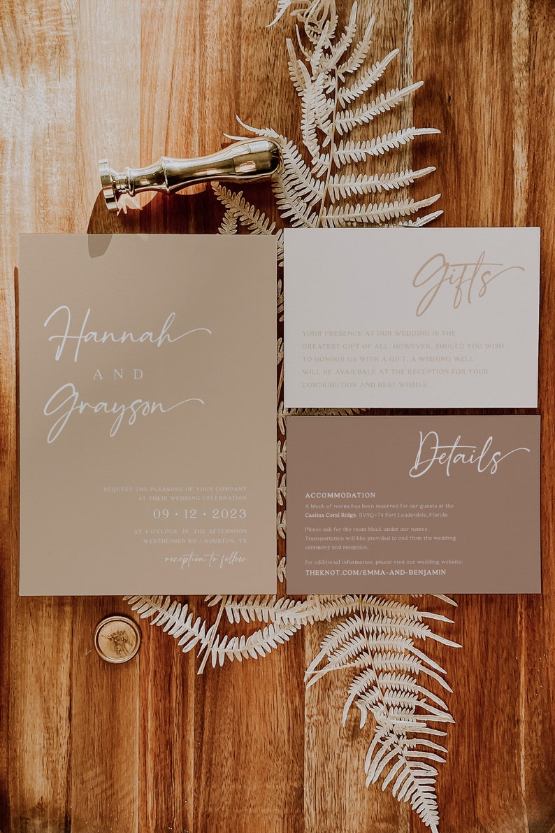 Cream Wedding Invitation Suite Wedding Invitation Template - Etsy