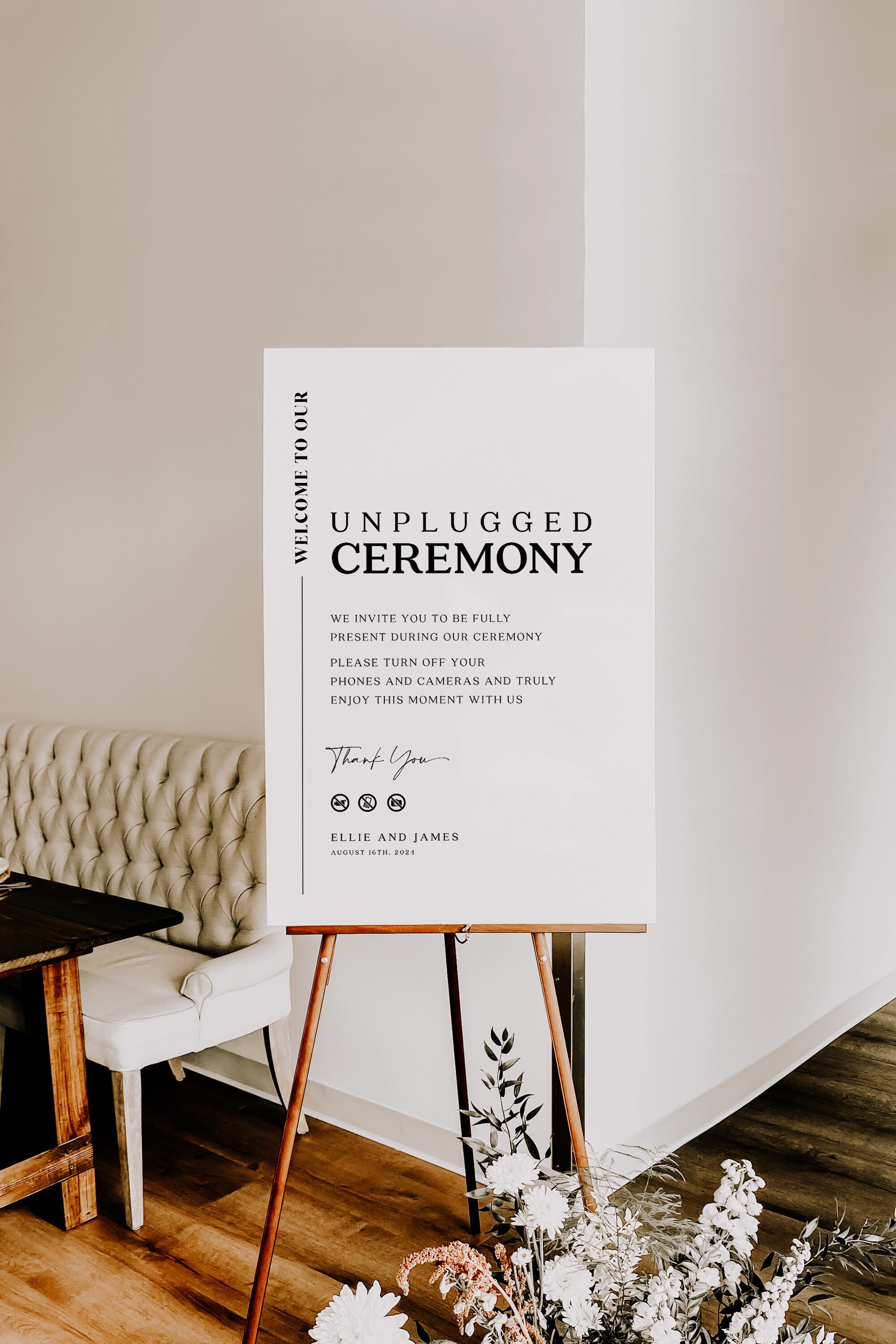 Unplugged Ceremony Sign Wedding Unplugged Sign Elegant - Etsy