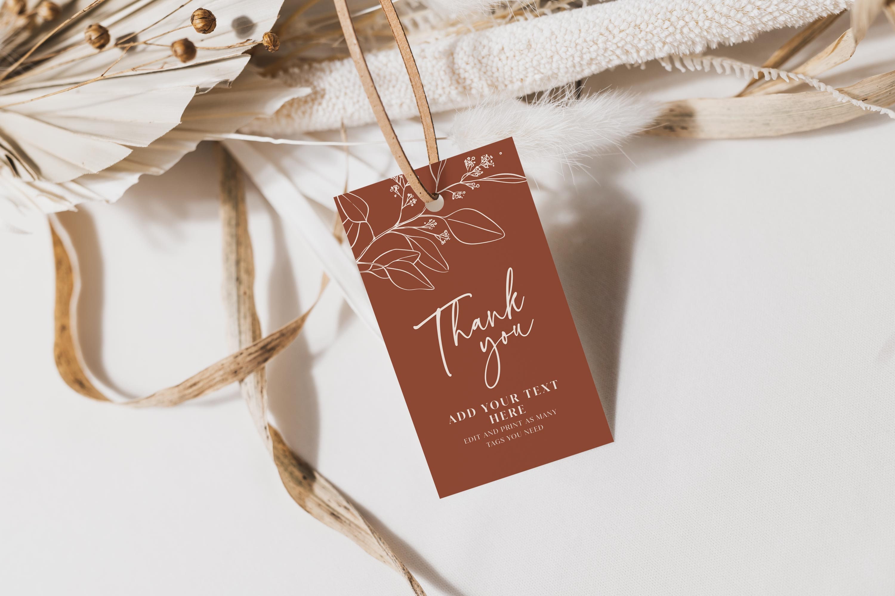 Terracotta Beige Favor Tags Thank You Tag Template Gift Tag - Etsy