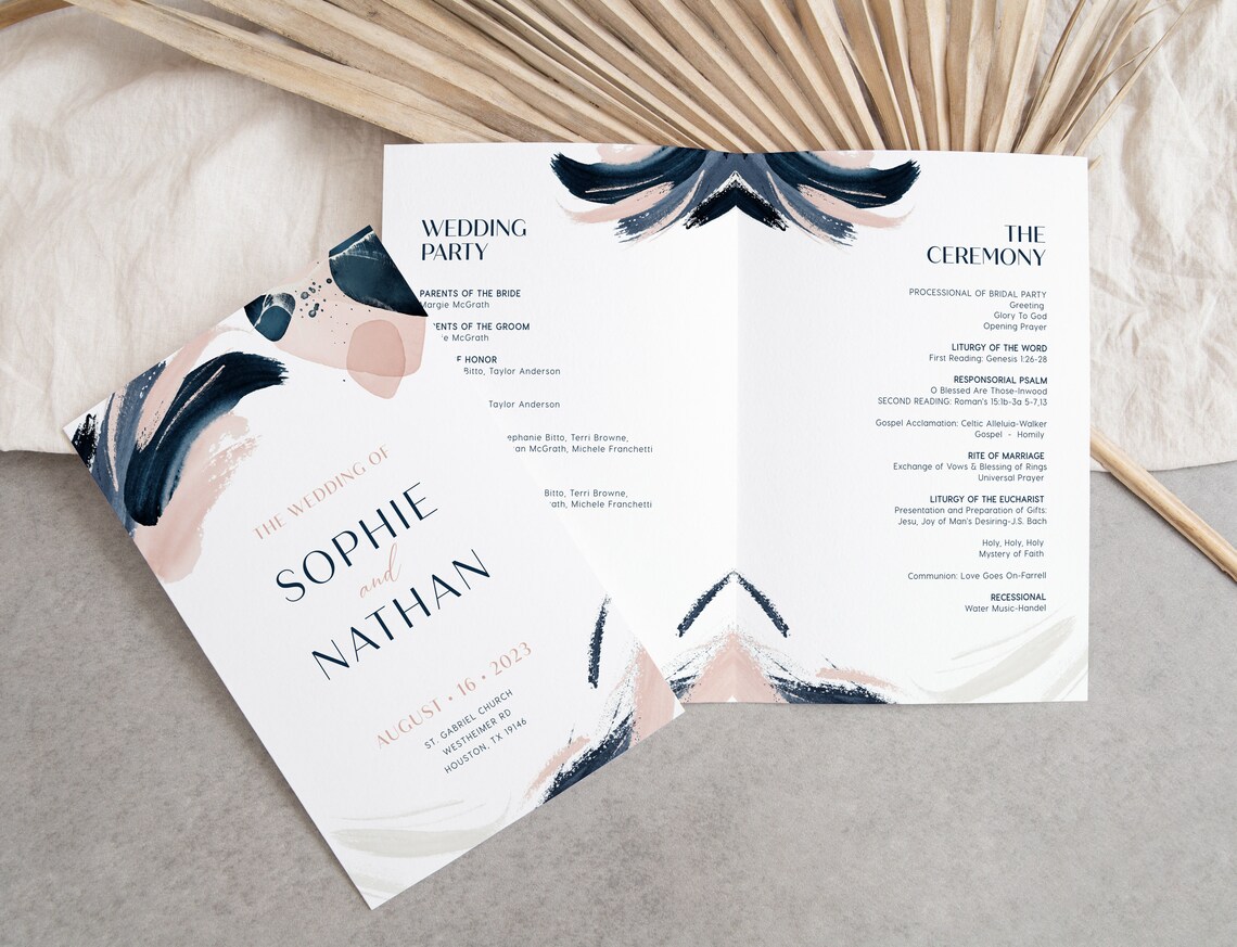Booklet Program Template Wedding Ceremony Program Wedding - Etsy